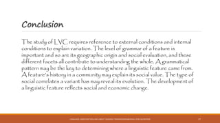 William labov: Language Variation and Change | PDF