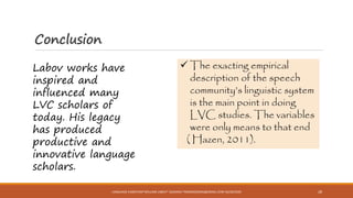 William labov: Language Variation and Change | PDF