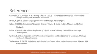 William labov: Language Variation and Change | PDF