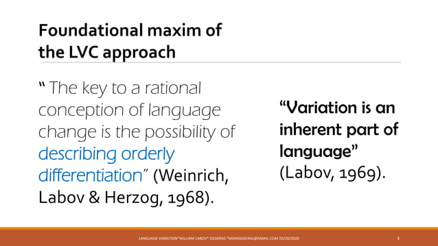 William labov: Language Variation and Change | PDF