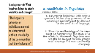 William labov: Language Variation and Change | PDF