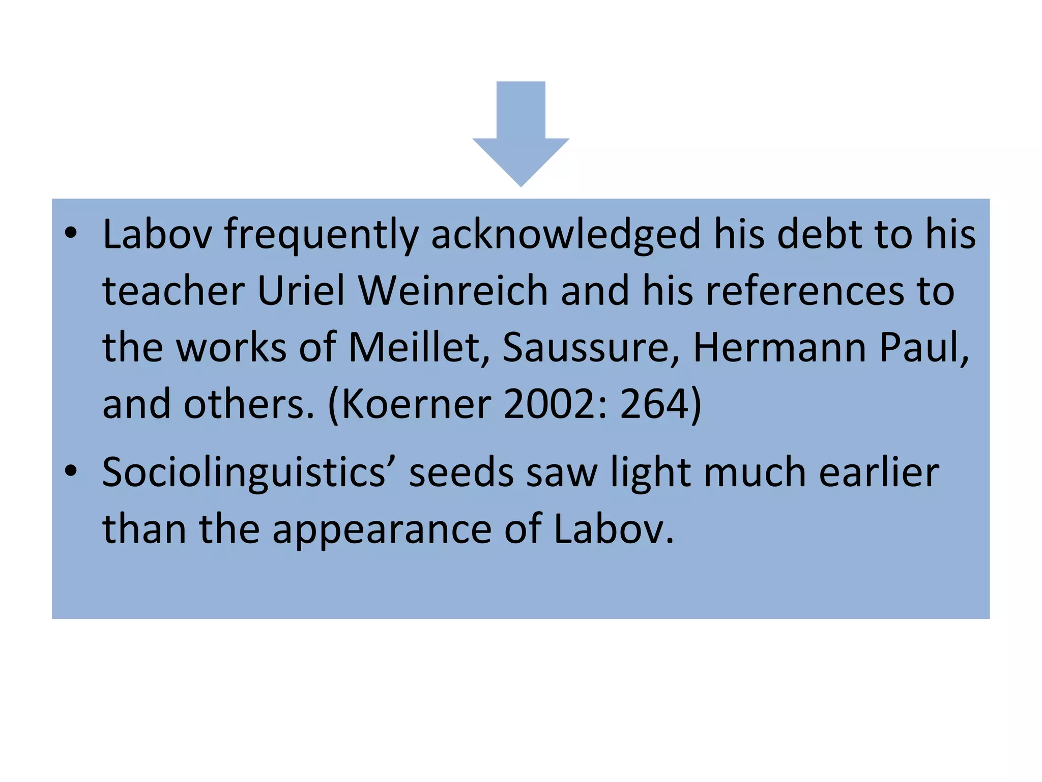 Socioliguitics: William Labov