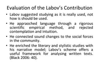 Socioliguitics: William Labov | PPT