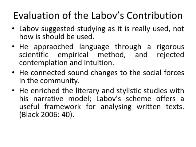 Socioliguitics: William Labov | PPT