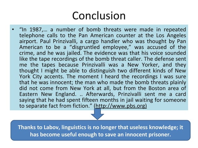 Socioliguitics: William Labov | PPT