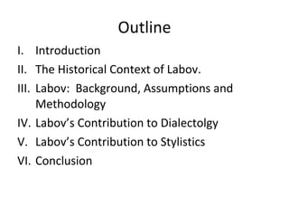 Socioliguitics: William Labov | PPT