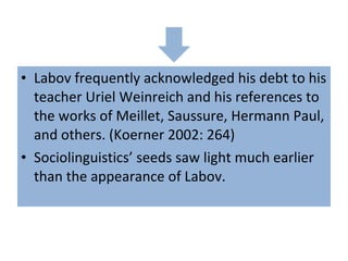 Socioliguitics: William Labov | PPT