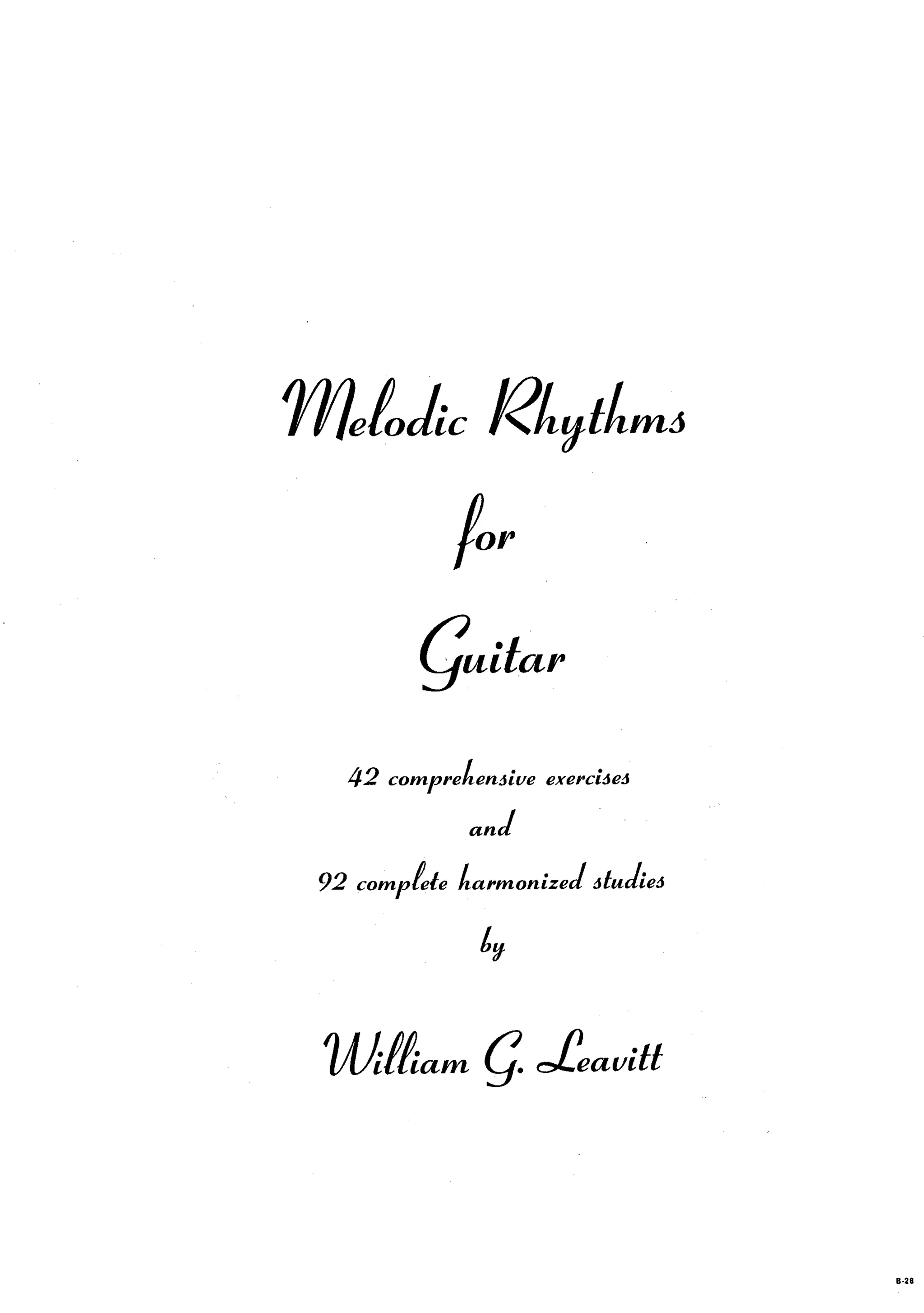 William leavitt melodic rhythms for guitar | PDF