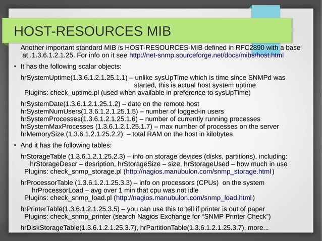 Nagios Conference 2013 - William Leibzon - SNMP Protocol and Nagios Plugins