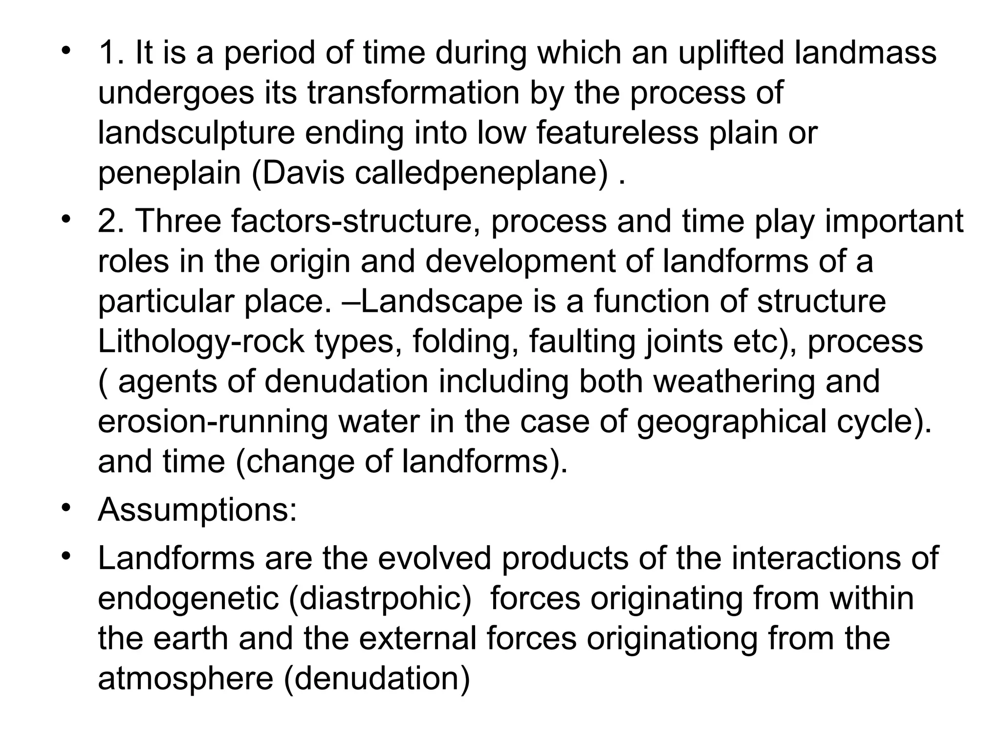Davis Theory -William Morris Davis- Geomophology Chapter | PPT
