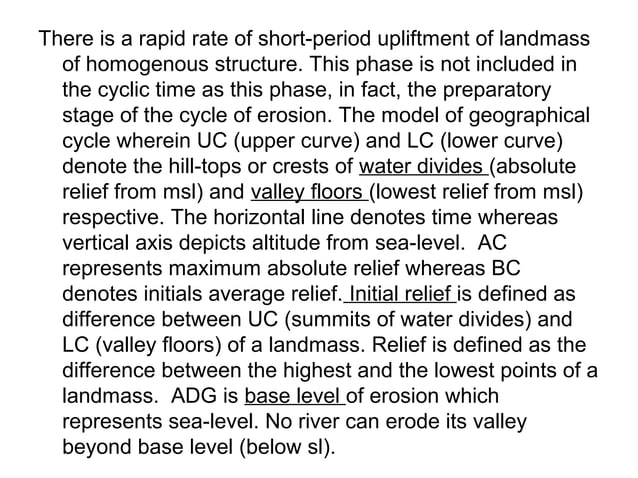 Davis Theory -William Morris Davis- Geomophology Chapter | PPT