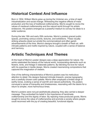 WILLIAM MORRIS POSTERS: A REVERENCE FOR NATURE AND BEAUTY | DOCX