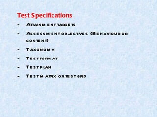 General Framework for Setting Examination Papers and Test Papers | PPT