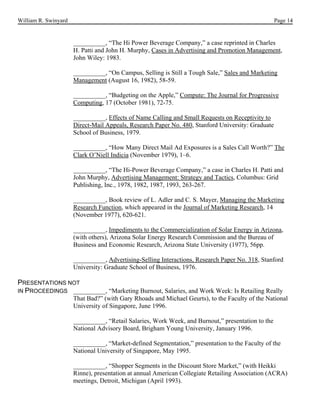 William R. Swinyard, Bill Swinyard resume | PDF