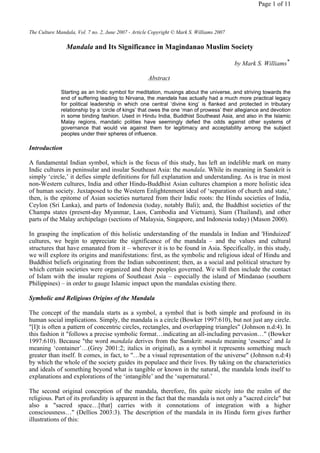 Williams 2007 Mandala Significance In Magindanawn Society | PDF