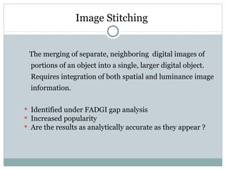 Image Stitching: Exploring Practices, Software and Performance, D ...