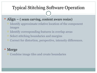 Image Stitching: Exploring Practices, Software and Performance, D ...