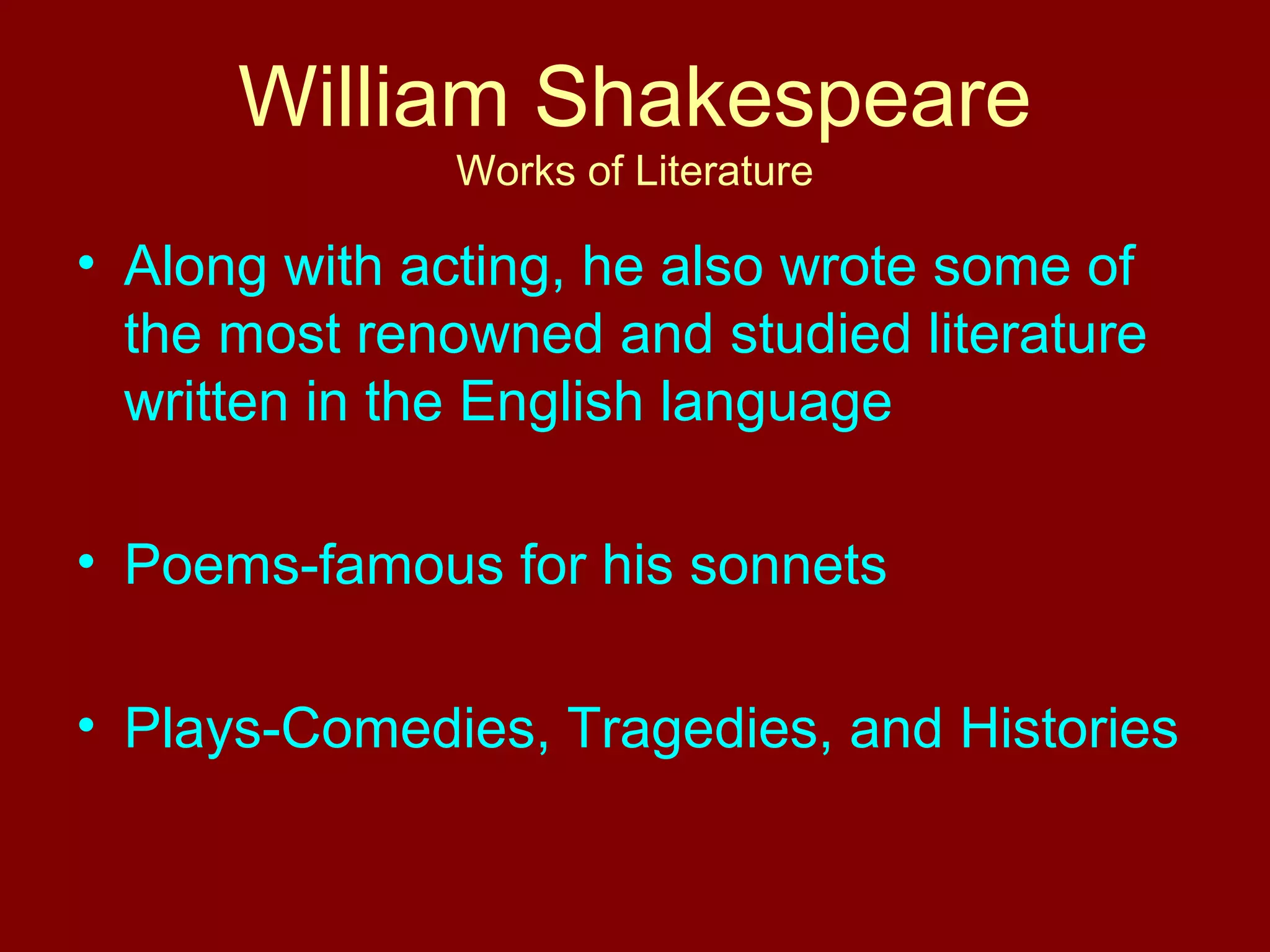 William Shakespeare powerpoint | PPT