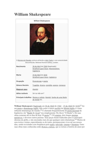 William shakespeare | PDF