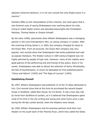 William shakespeare | DOCX