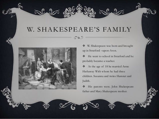 William Shakespeare And His Family