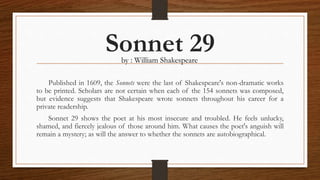 Sonnet 29 by William Shakespeare | PPTX