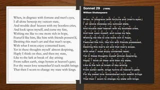 Sonnet 29 by William Shakespeare | PPTX
