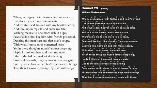 Sonnet 29 by William Shakespeare | PPTX | Poetry | Books and Literature