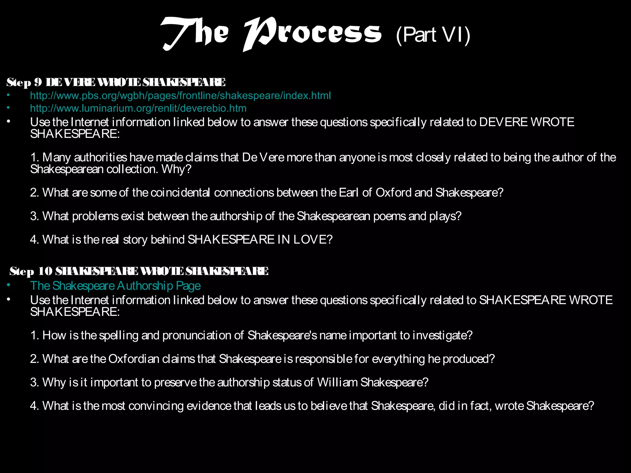 William shakespeare authorship | PPT