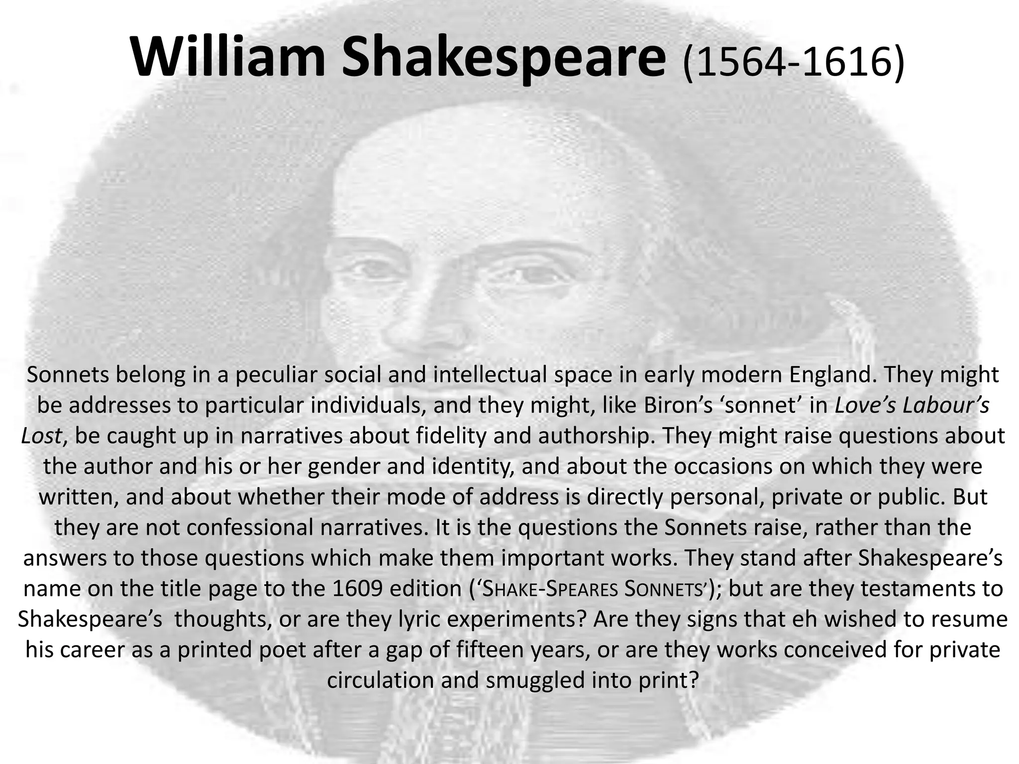 William shakespeare the renaissance | PPTX