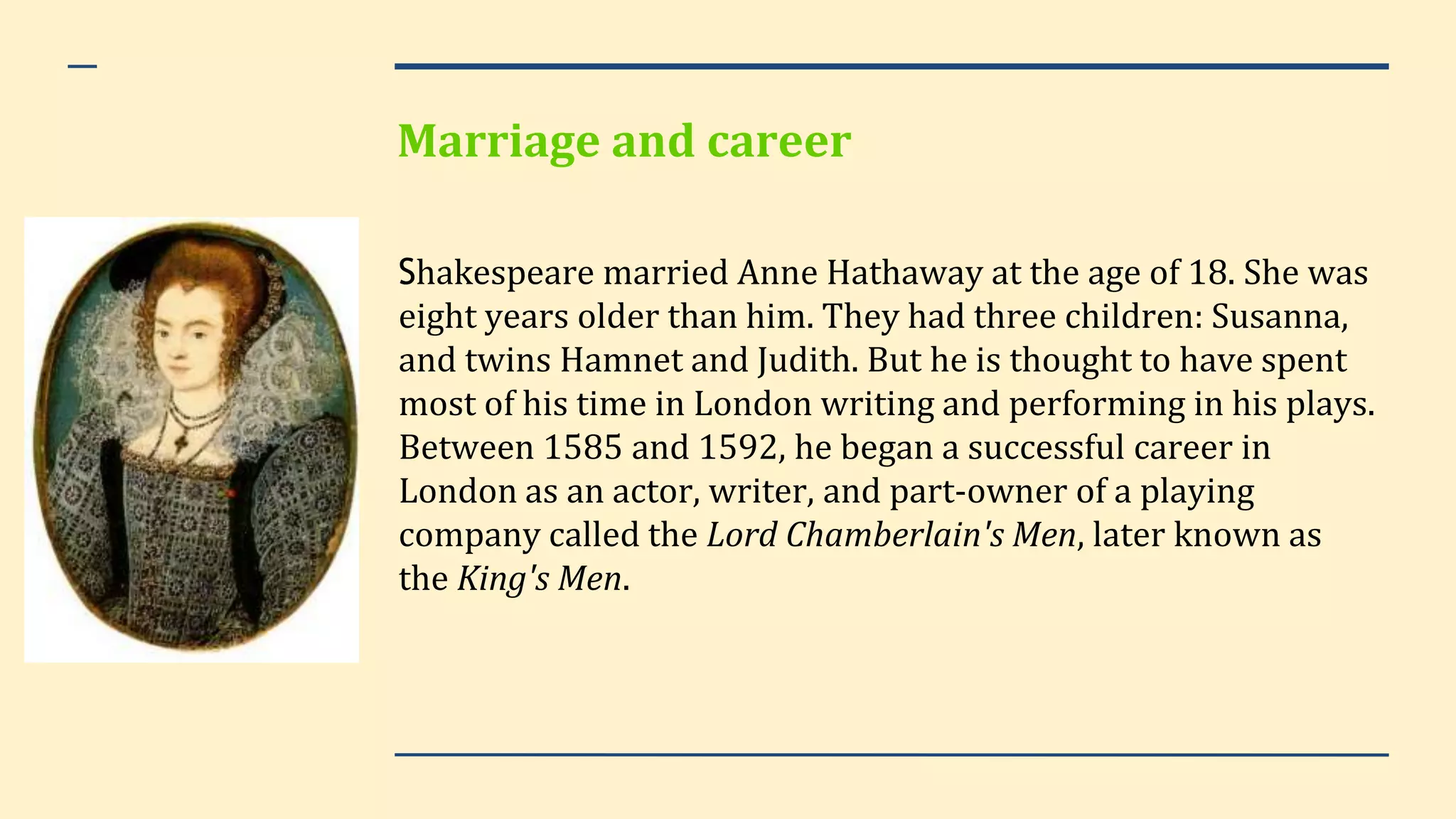 William shakespeare '' The Great Bard'' biography | PPT