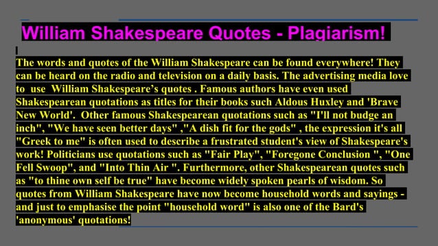 William shakespeare '' The Great Bard'' biography | PPT