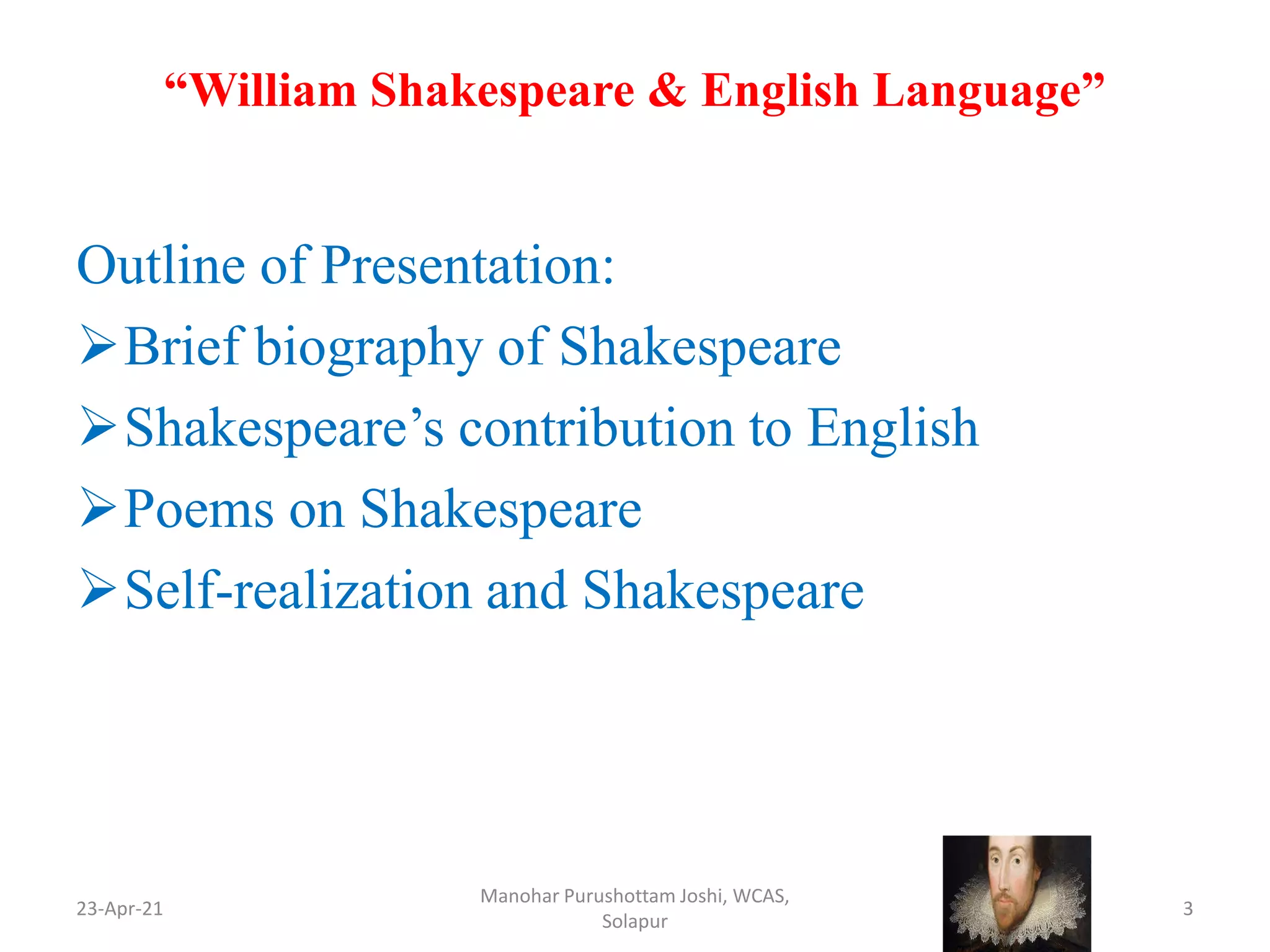 William Shakespeare and English Language | PPTX