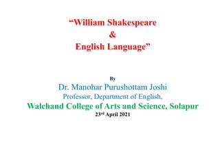 William Shakespeare and English Language | PPTX