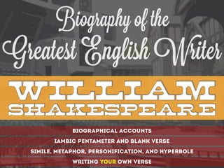 The Biography of William Shakespeare and His Writings | PPT