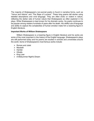 William Shakespeare as a Towering Figure in English Literature | PDF