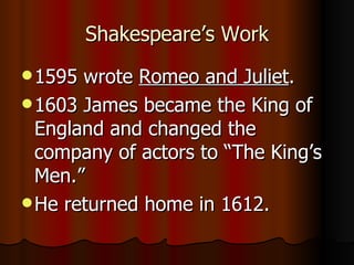 William Shakespeare Background | PPT