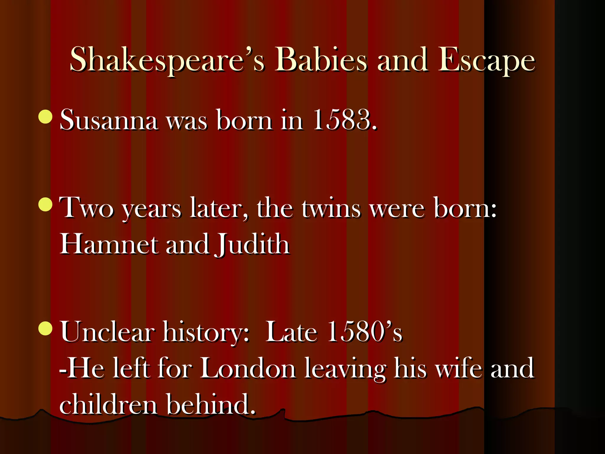 William shakespeare background | PPT