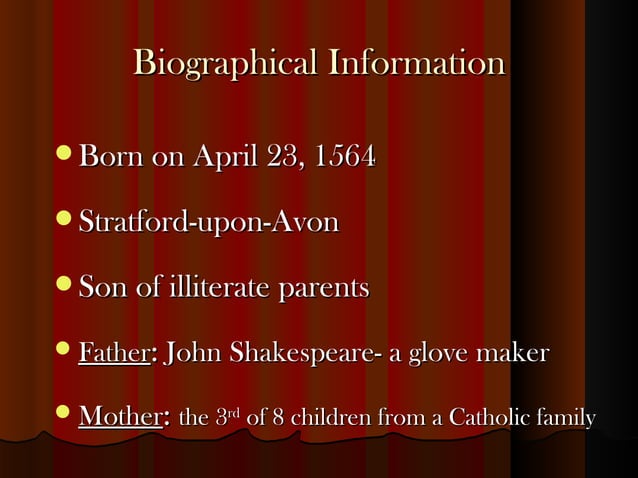 William shakespeare background | PPT