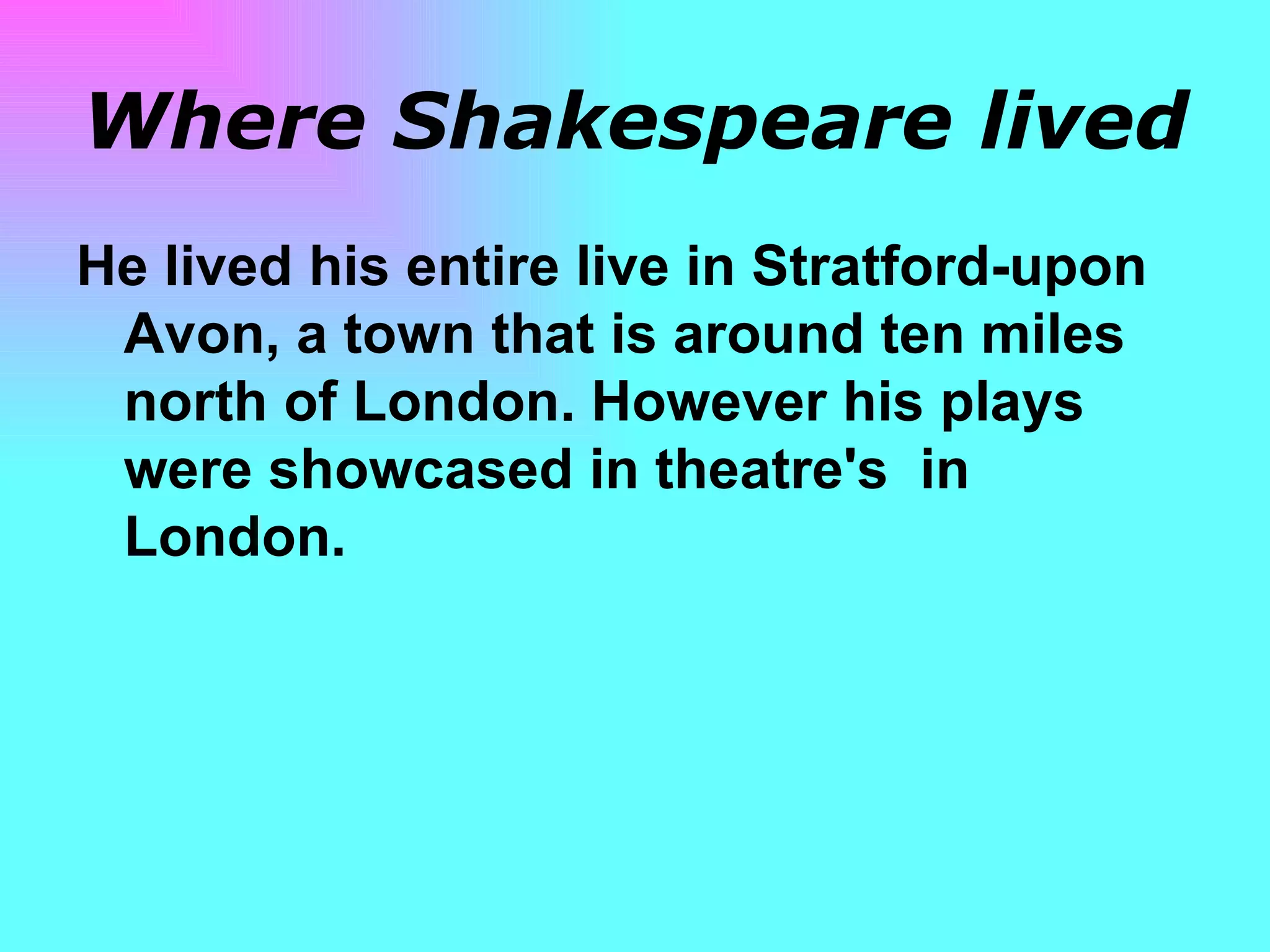 William shakespeare biography | PPT