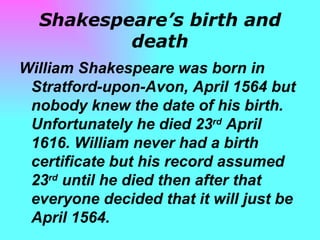 William shakespeare biography | PPT
