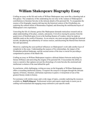 William Shakespeare Biography Essay.pdf