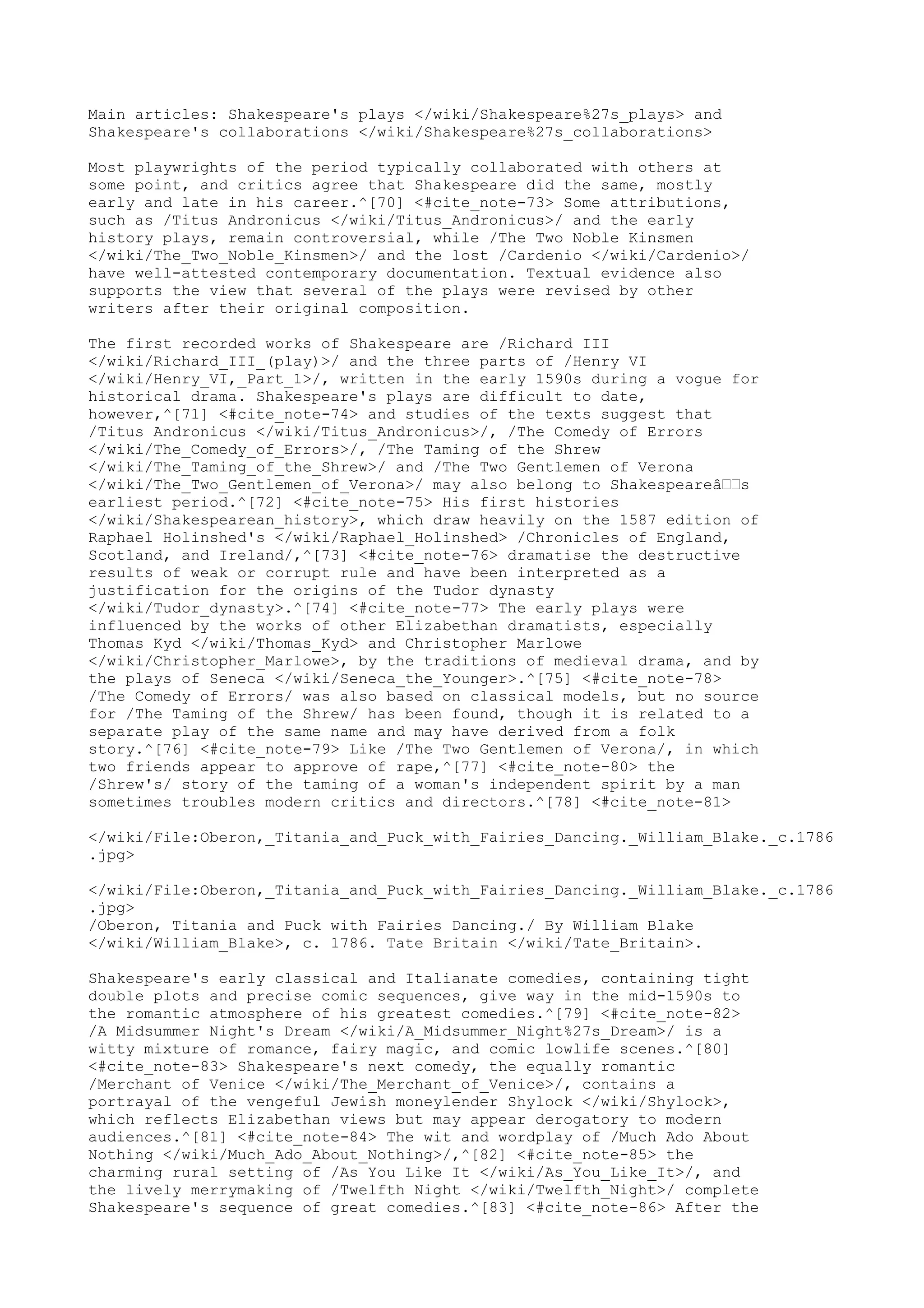 William shakespeare life and times | TXT