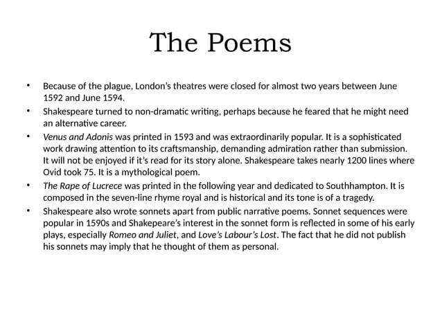 William Shakespeare, his life description and works | PPTX