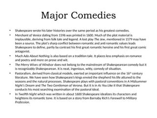 William Shakespeare, his life description and works | PPTX