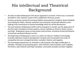 William Shakespeare, his life description and works | PPTX
