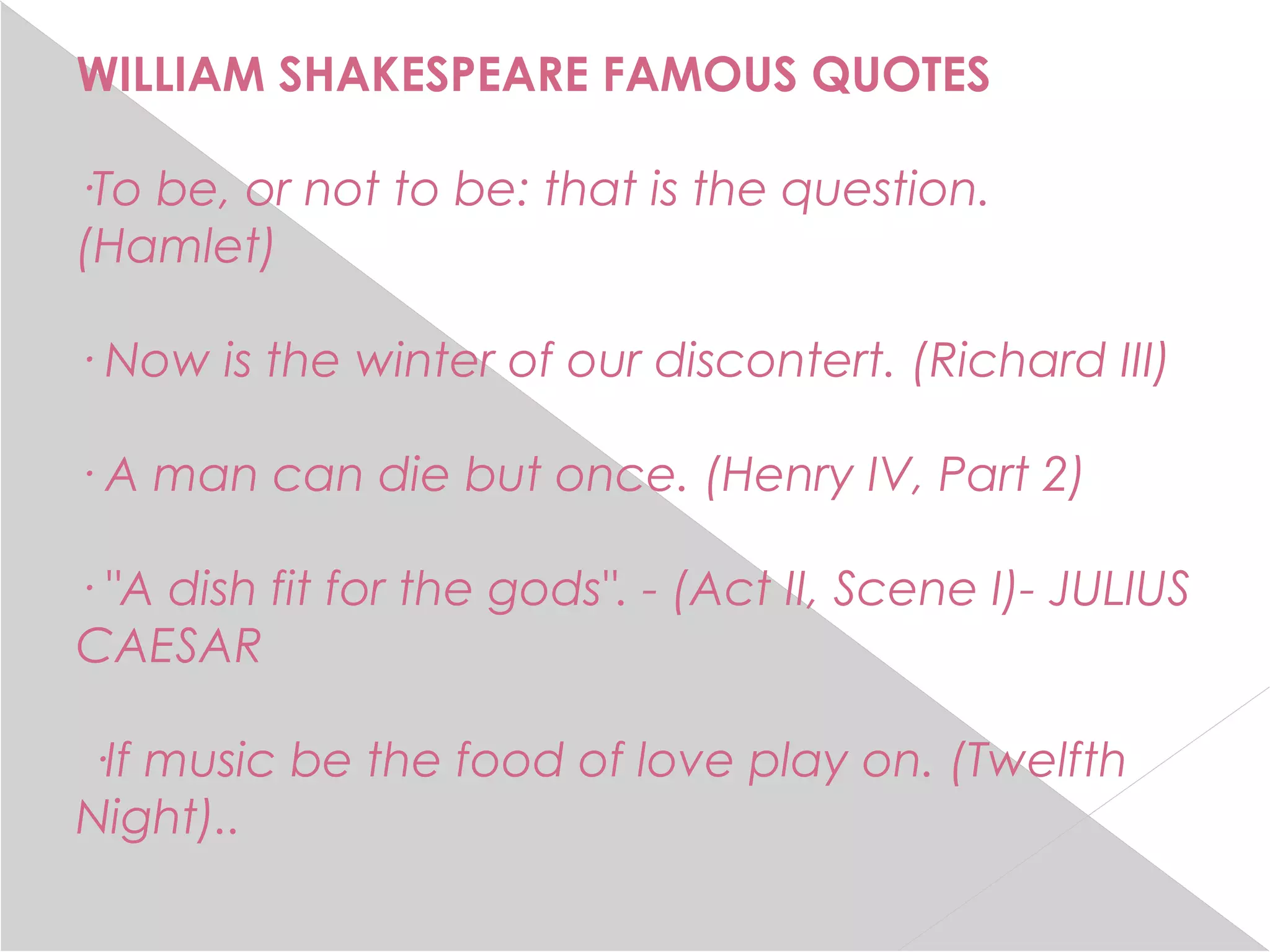 William shakespeare power point | ODP | Theater | Fine Art
