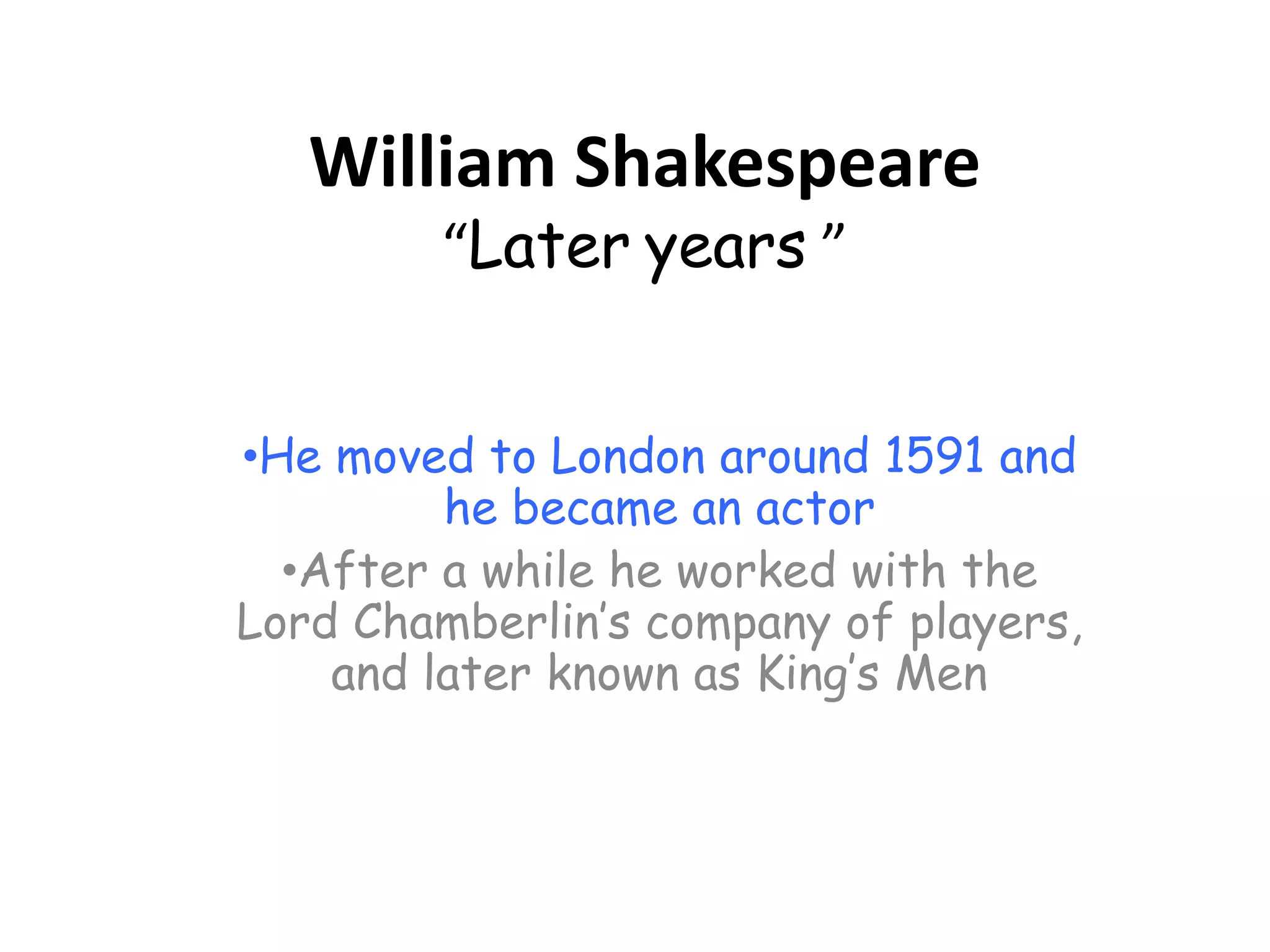 William shakespeare project english | PPTX