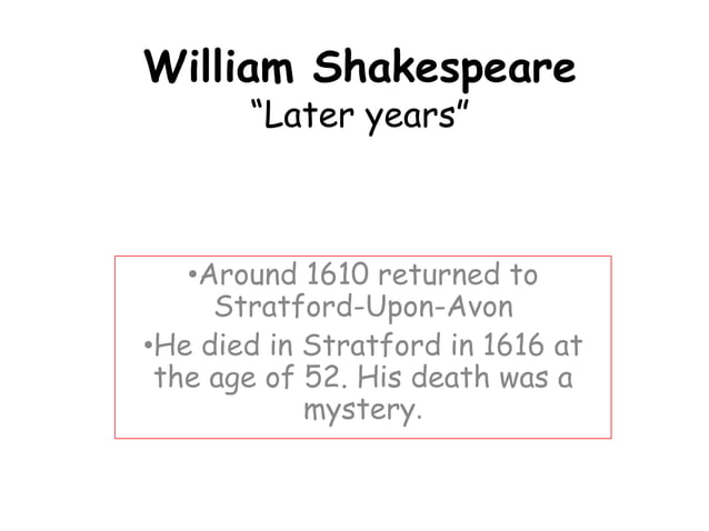 William shakespeare project english | PPTX | Books and Literature
