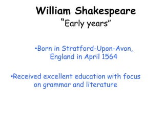William shakespeare project english | PPTX